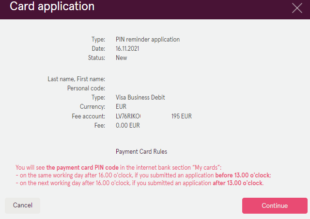 Card help page | Luminor